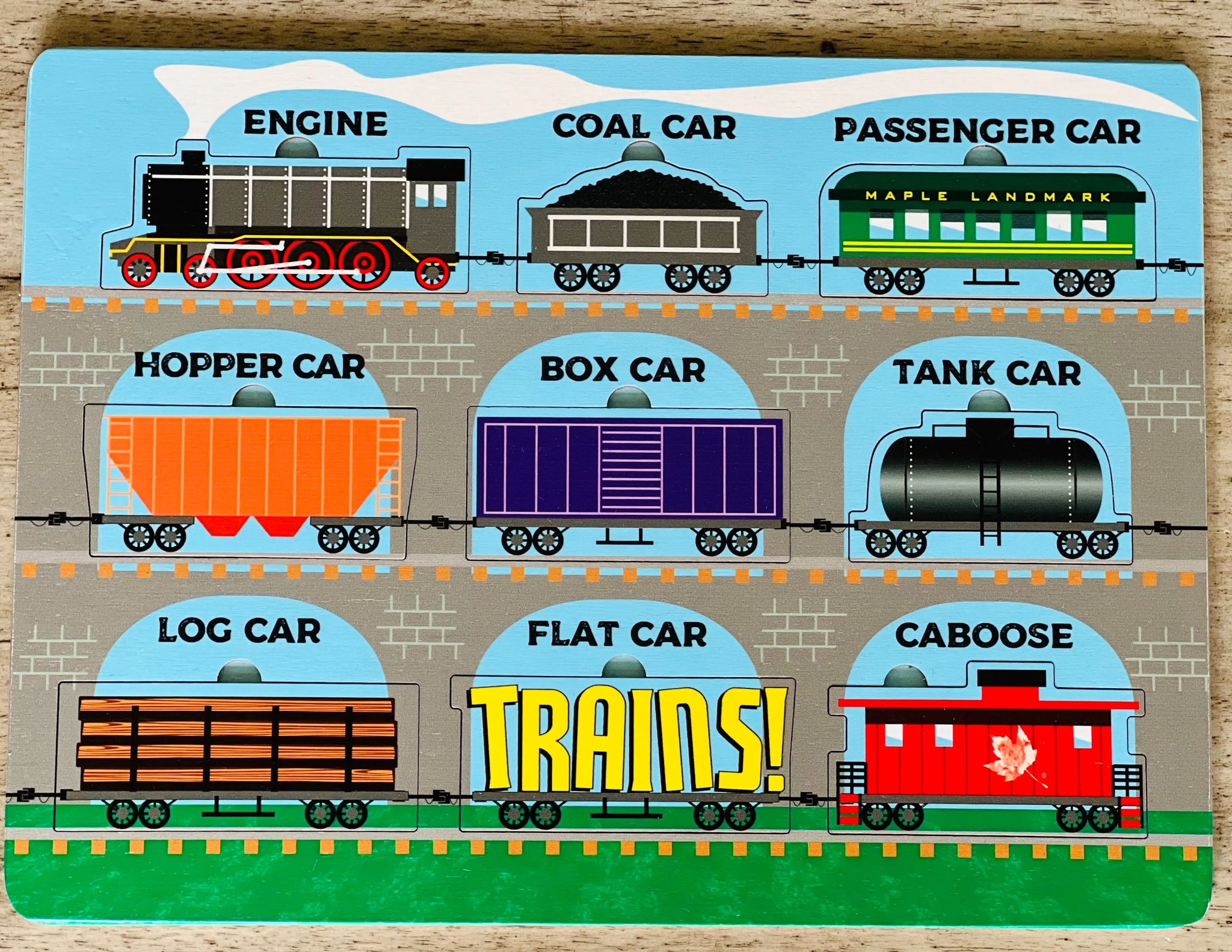 Lift & Learn Trains Puzzle | Sustainable Toy | Made in the USA – The ...