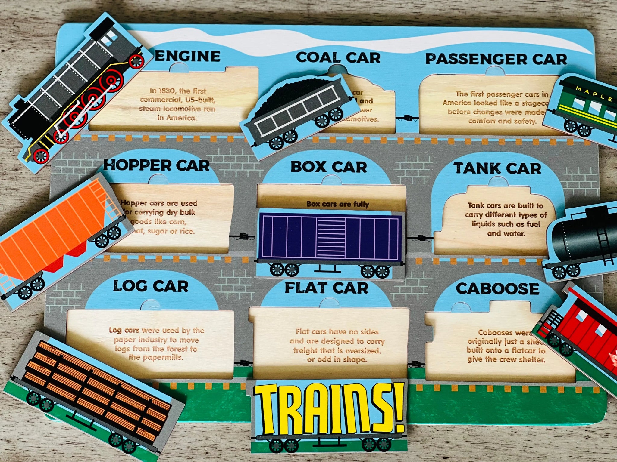 Lift & Learn Trains Puzzle | Sustainable Toy | Made in the USA – The ...