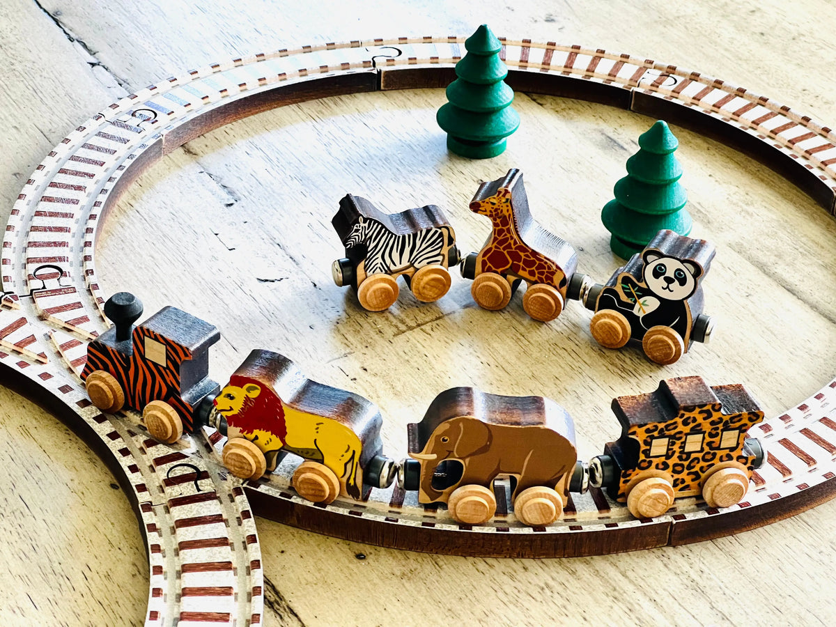 Safari Animal Train Set | Made in the USA | NameTrains – The Baby Penguin