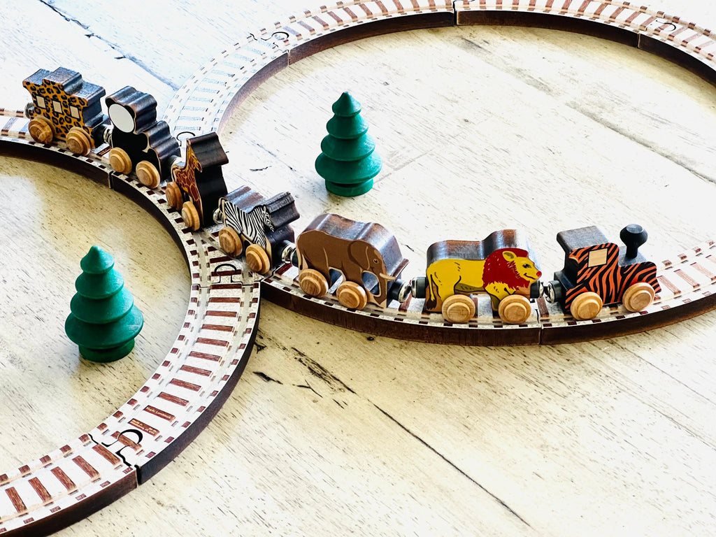 Safari Animal Train Set | Made in the USA | NameTrains – The Baby Penguin