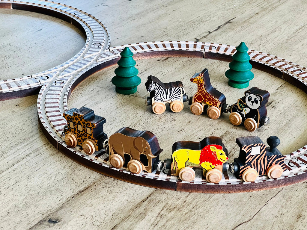 Safari Animal Train Set | Made in the USA | NameTrains – The Baby Penguin