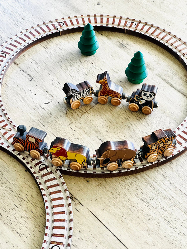 Safari Animal Train Set | Made in the USA | NameTrains – The Baby Penguin