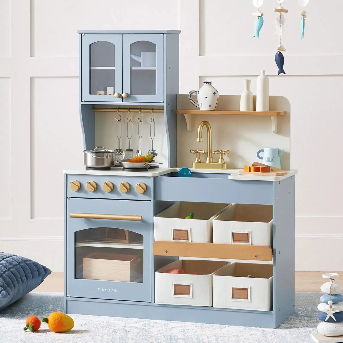 Tiny Land® Pretend Play Kitchen for Kids - Serenity Wooden Kitchen ...